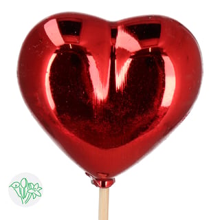 Stick Deco Heart Metalic Red | Holex Flower